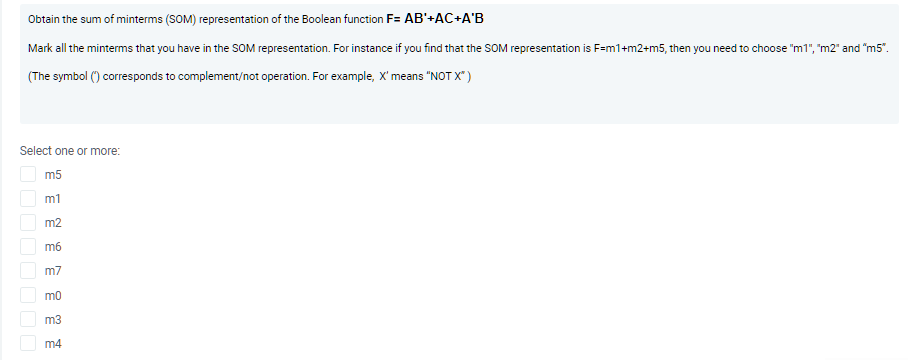 Solved Obtain the sum of minterms (SOM) representation of | Chegg.com