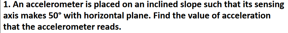 Solved 1. An accelerometer is placed on an inclined slope | Chegg.com