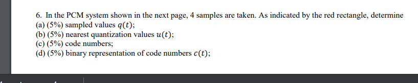 6. In the PCM system shown in the next page, 4 | Chegg.com