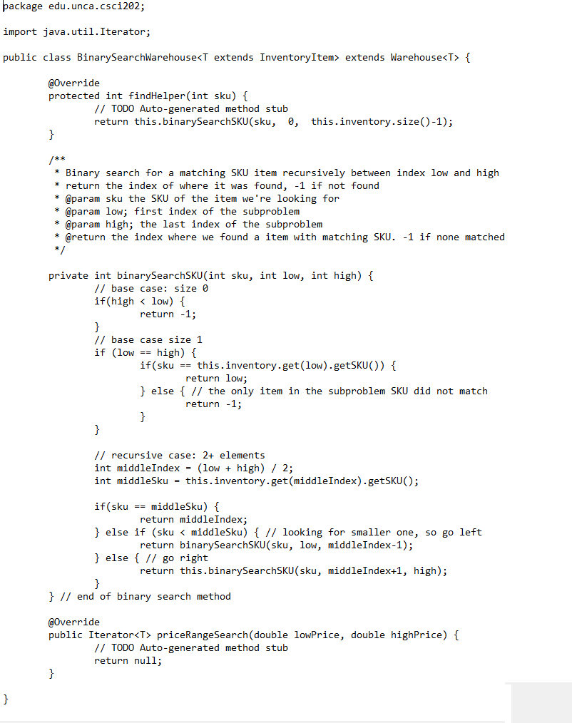 age edu.unca.csci202; ic interface InventoryItem \{ | Chegg.com