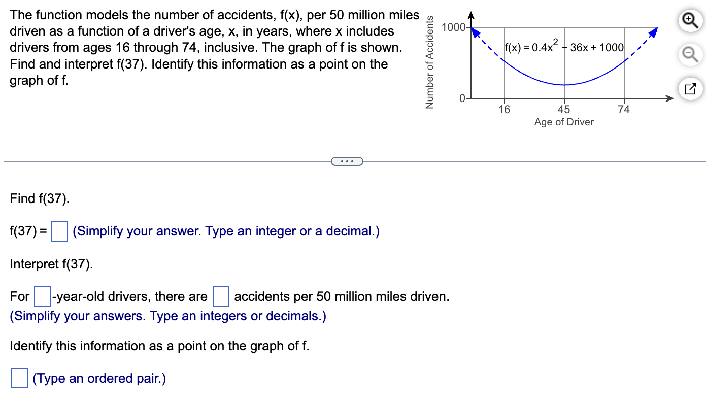 Solved The function models the number of accidents, f(x), | Chegg.com