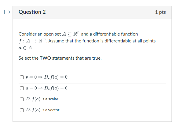 Solved Consider an open set A⊆Rn and a differentiable | Chegg.com