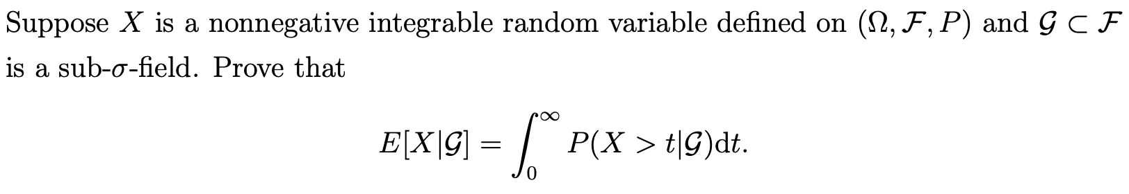 Suppose X is a nonnegative integrable random variable | Chegg.com