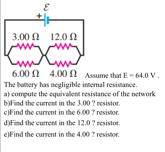 Solved Assume that E = 64.0 V The battery has negligible | Chegg.com Solved Assume that E = 64.0 V The battery has negligible | Chegg.com