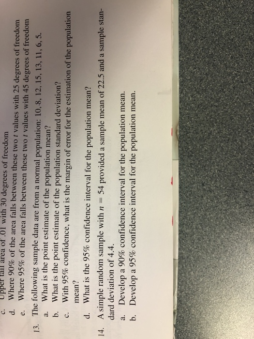 Solved Upper tail area of.0i with 30 degrees of freedom | Chegg.com