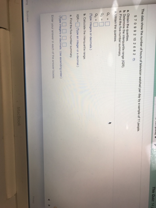Solved 5 7099 2 10 2 6 8 2 D c. Find the five-number | Chegg.com