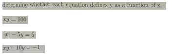 Solved determine whether each equation defines y as a | Chegg.com