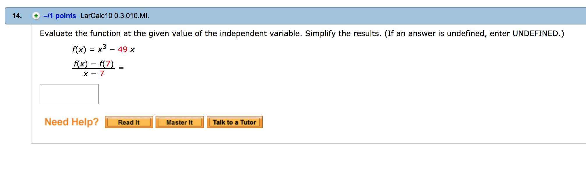 Solved 14. + -11 points LarCalc10 0.3.010.MI. Evaluate the | Chegg.com Solved 14. + -11 points LarCalc10 0.3.010.MI. Evaluate the | Chegg.com