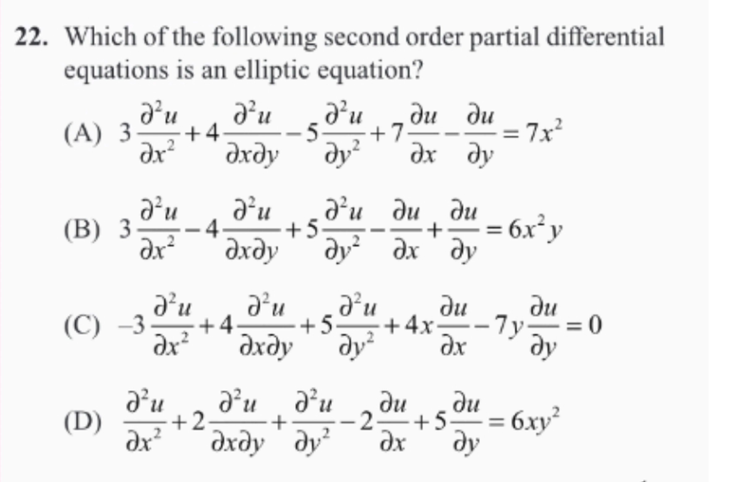 Solved Which of the following second order partial | Chegg.com