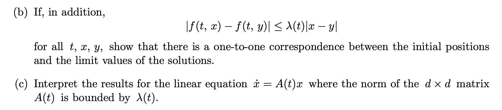 Solved 4. Suppose that \\( |f(t, x)| \\leq \\lambda(t)|x| | Chegg.com
