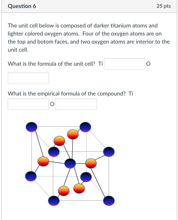 Solved Question6 25 pts The unit cell below is composed of | Chegg.com