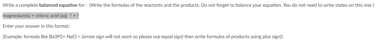 Solved Enter your answer in this format: [Example: formula | Chegg.com