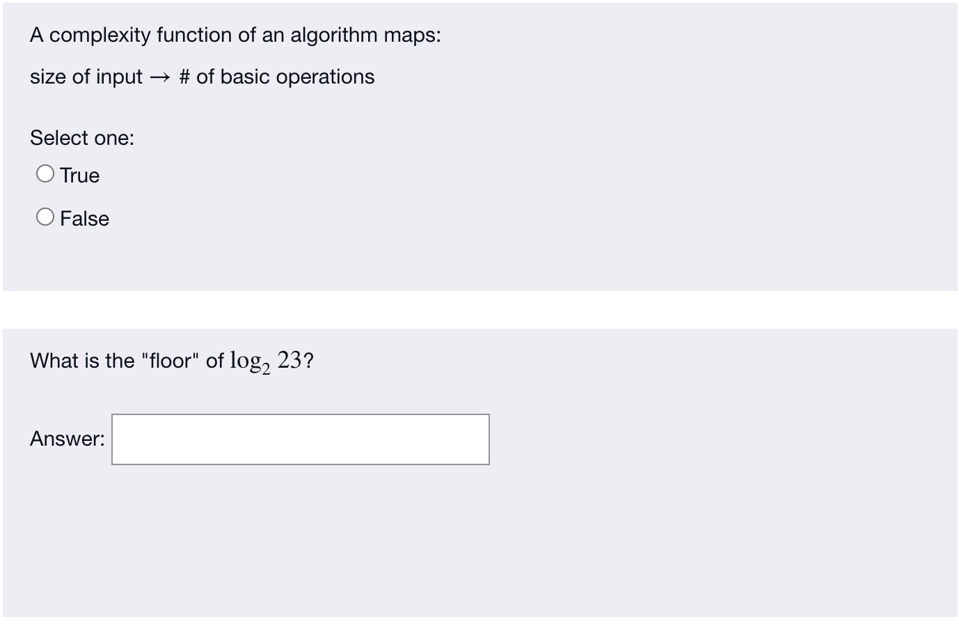 Solved A Complexity Function Of An Algorithm Maps Size Of 0944