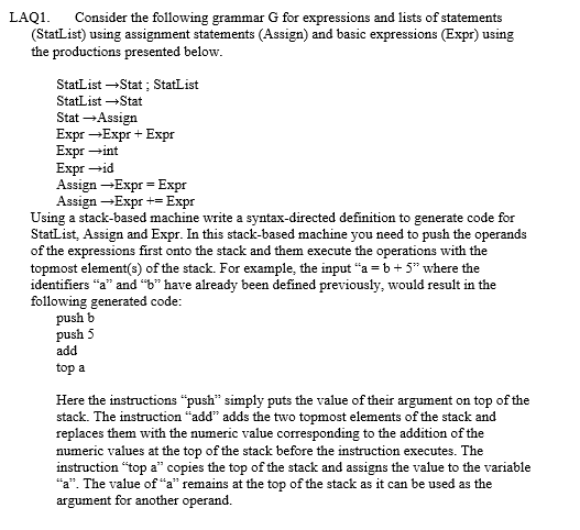 Solved Consider the following grammar G for expressions and | Chegg.com