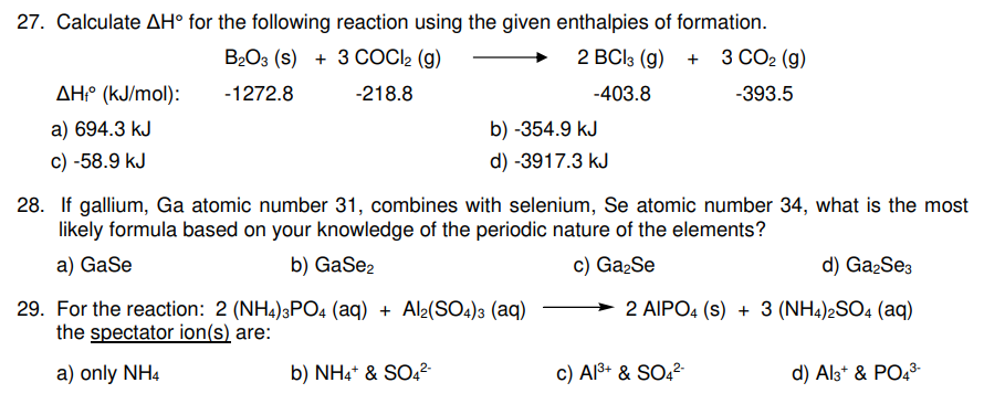 Solved 27. Calculate AHº for the following reaction using | Chegg.com