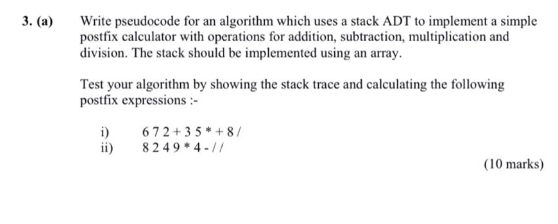 Solved 3. (a) Write pseudocode for an algorithm which uses a | Chegg.com