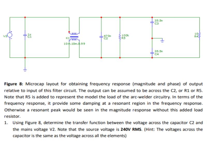 Solved 1. Using Figure 8, determine the transfer function | Chegg.com