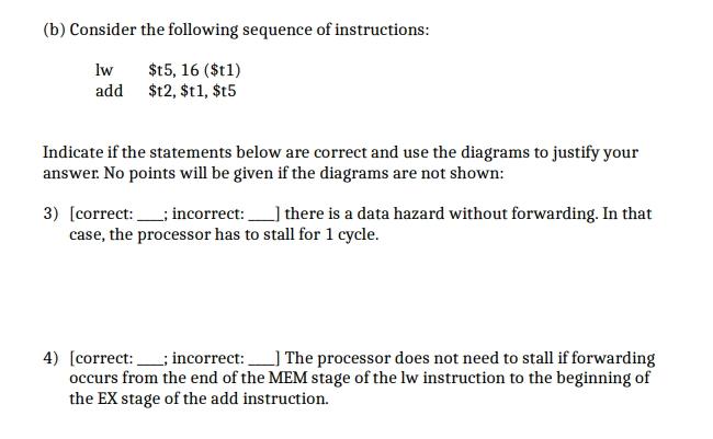 Solved Hello, I am learning data hazard and forwarding. | Chegg.com