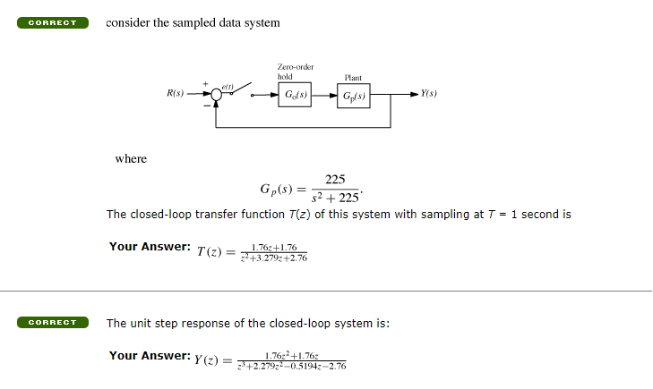 Solved CORRECT consider the sampled data system Zero-order | Chegg.com