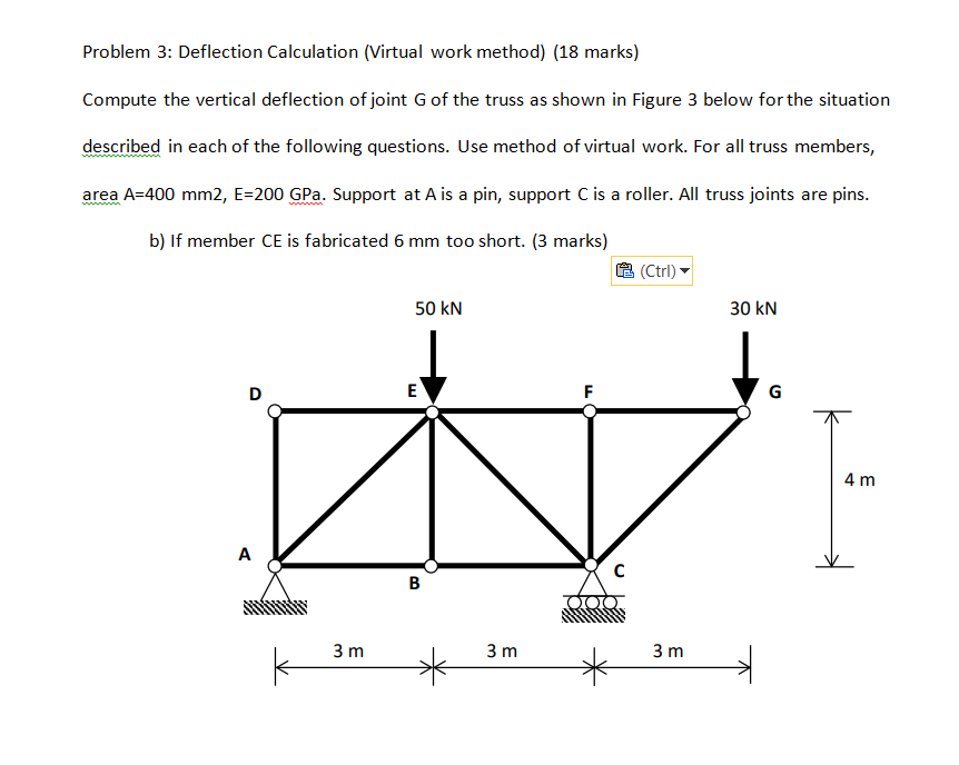 Problem 3: Deflection Calculation (Virtual work | Chegg.com