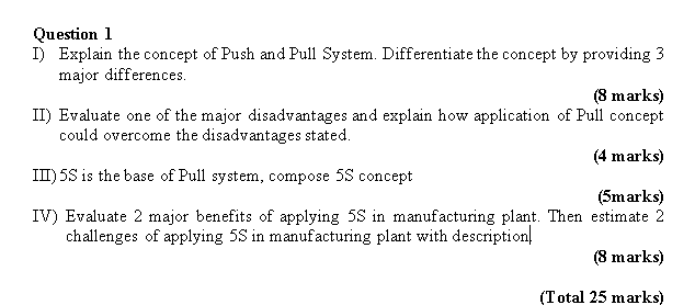Solved Question 1 I) Explain the concept of Push and Pull | Chegg.com