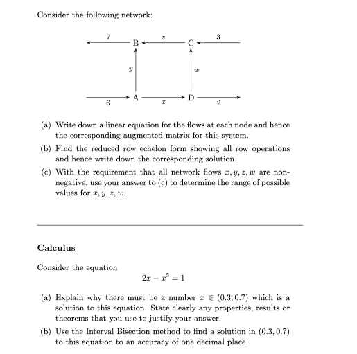 Solved Consider the following network: 7 3 B y 1 A D 6 (a) | Chegg.com