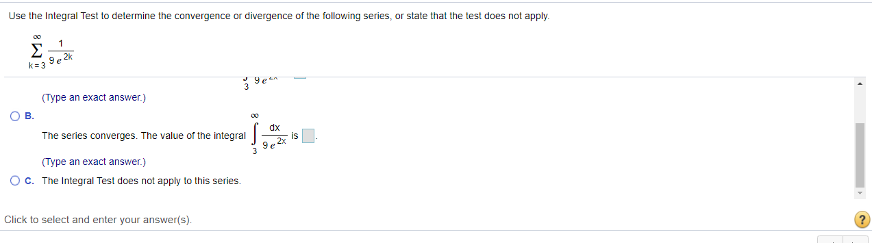 Solved Use the Integral Test to determine the convergence or | Chegg.com