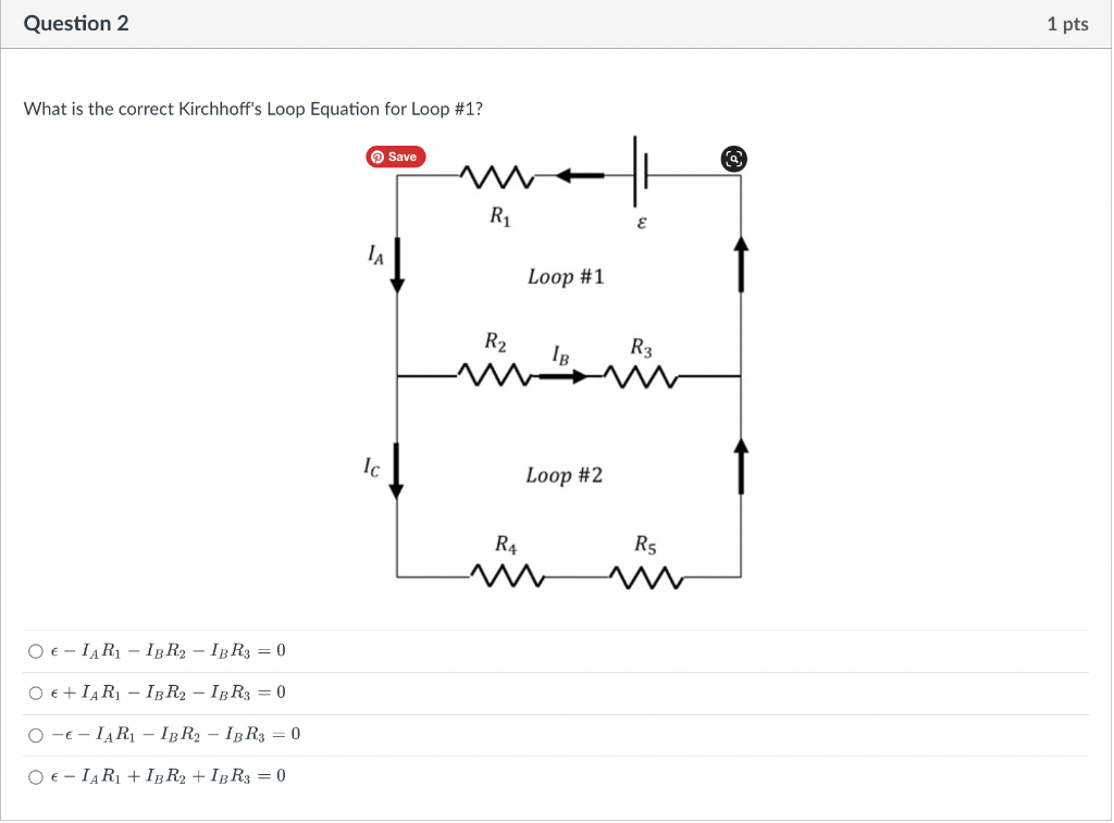 Solved What is the correct Kirchhoff's Loop Equation for | Chegg.com Solved What is the correct Kirchhoff's Loop Equation for | Chegg.com