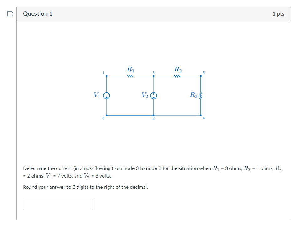 Solved Determine The Current In Amps Flowing From Node 3