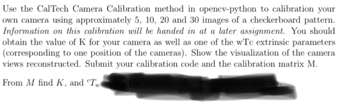 Solved Use the CalTech Camera Calibration method in | Chegg.com