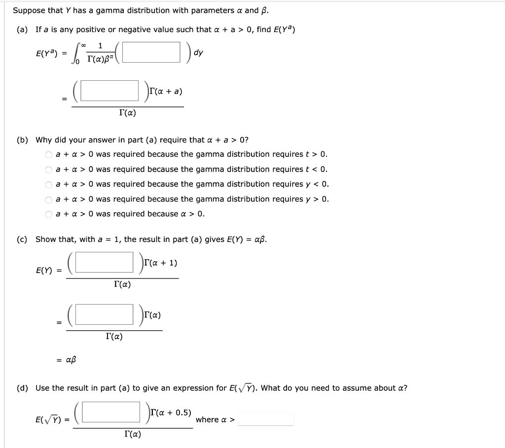 Suppose that Y has a gamma distribution with | Chegg.com
