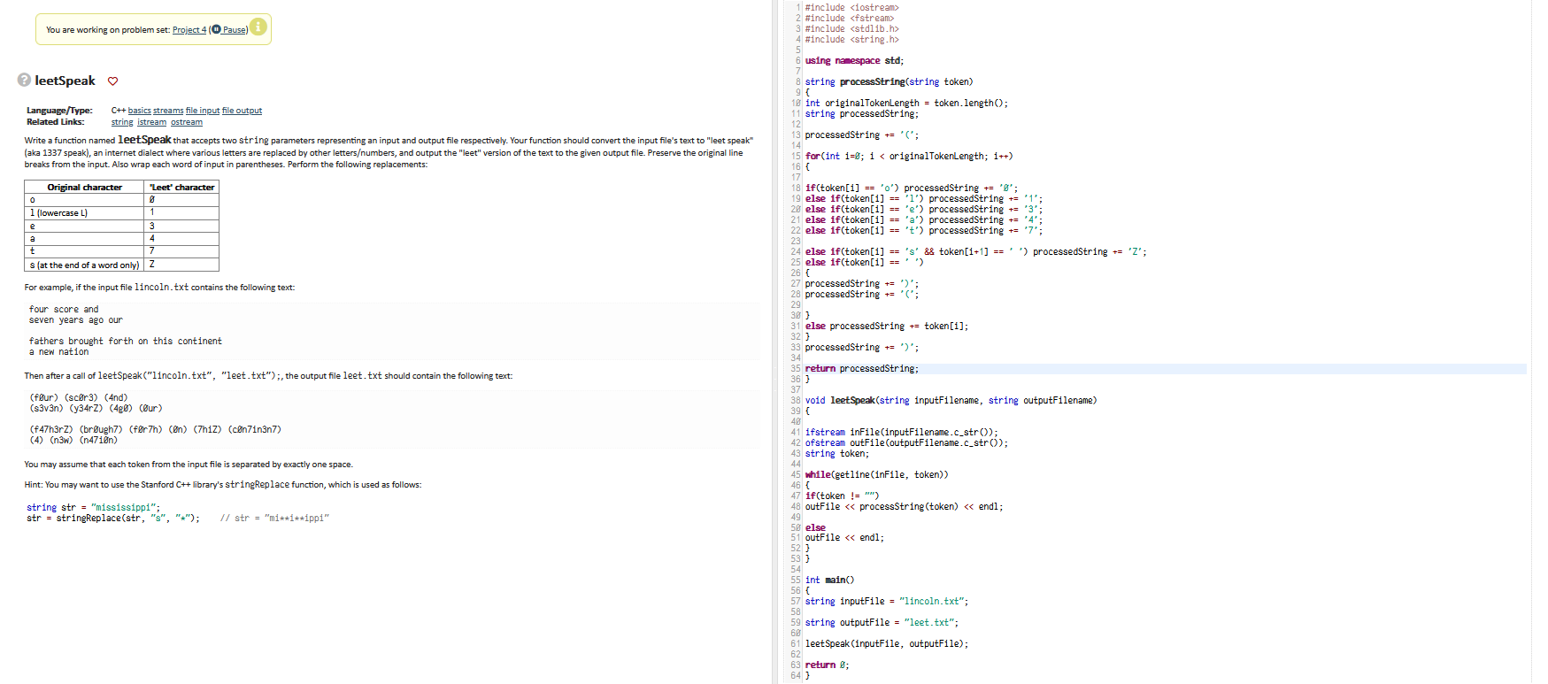 Solved You are working on problem set: Project 40 Pause) | Chegg.com