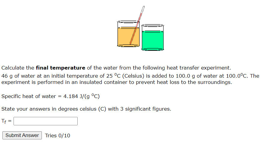 Solved CH Calculate the final temperature of the water from | Chegg.com