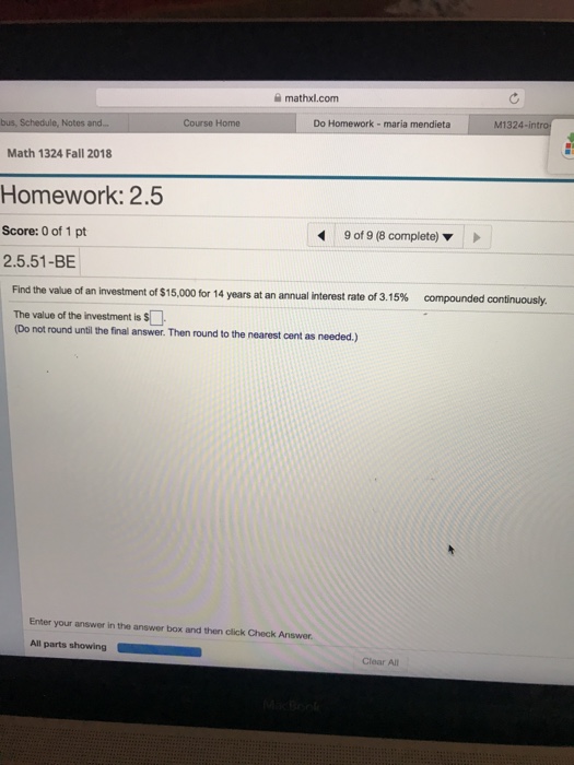 Solved mathxl.com Course Home Do Homework-maria mendieta | Chegg.com