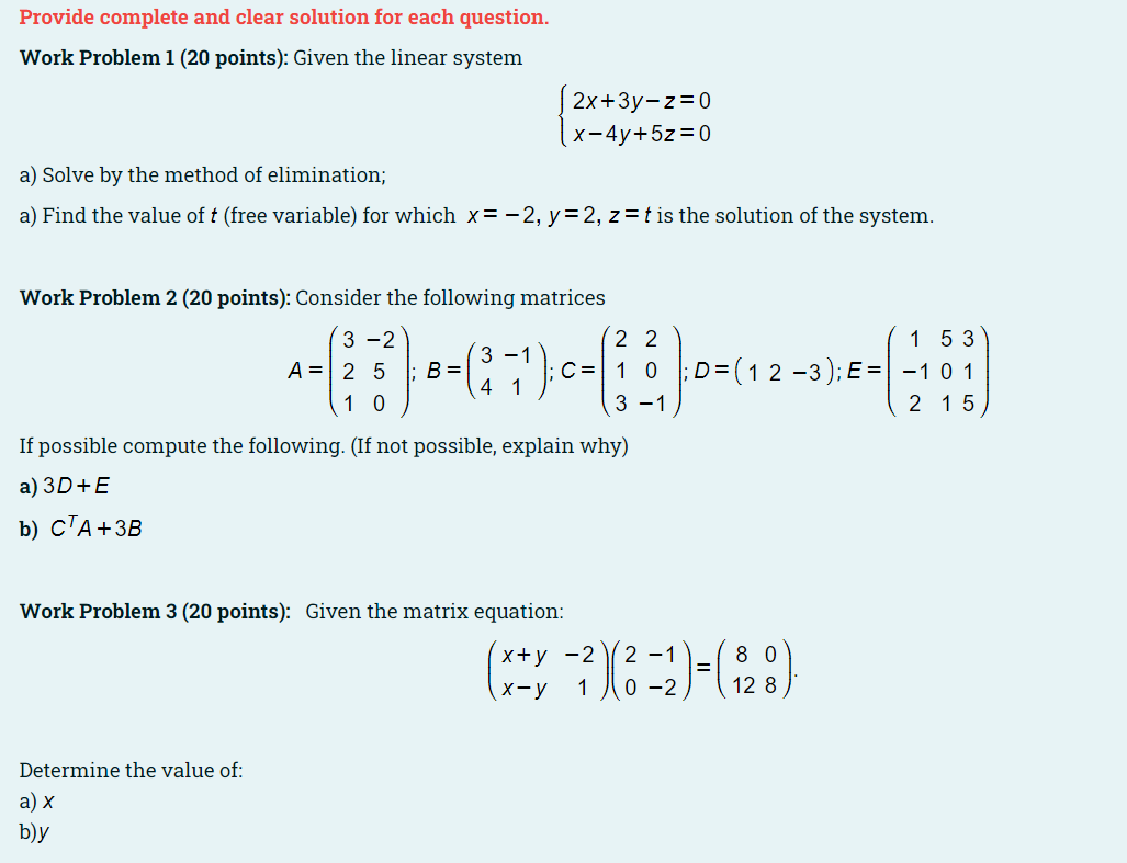 Solved Provide complete and clear solution for each | Chegg.com