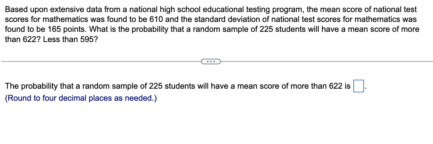 Solved Based upon extensive data from a national high school | Chegg.com