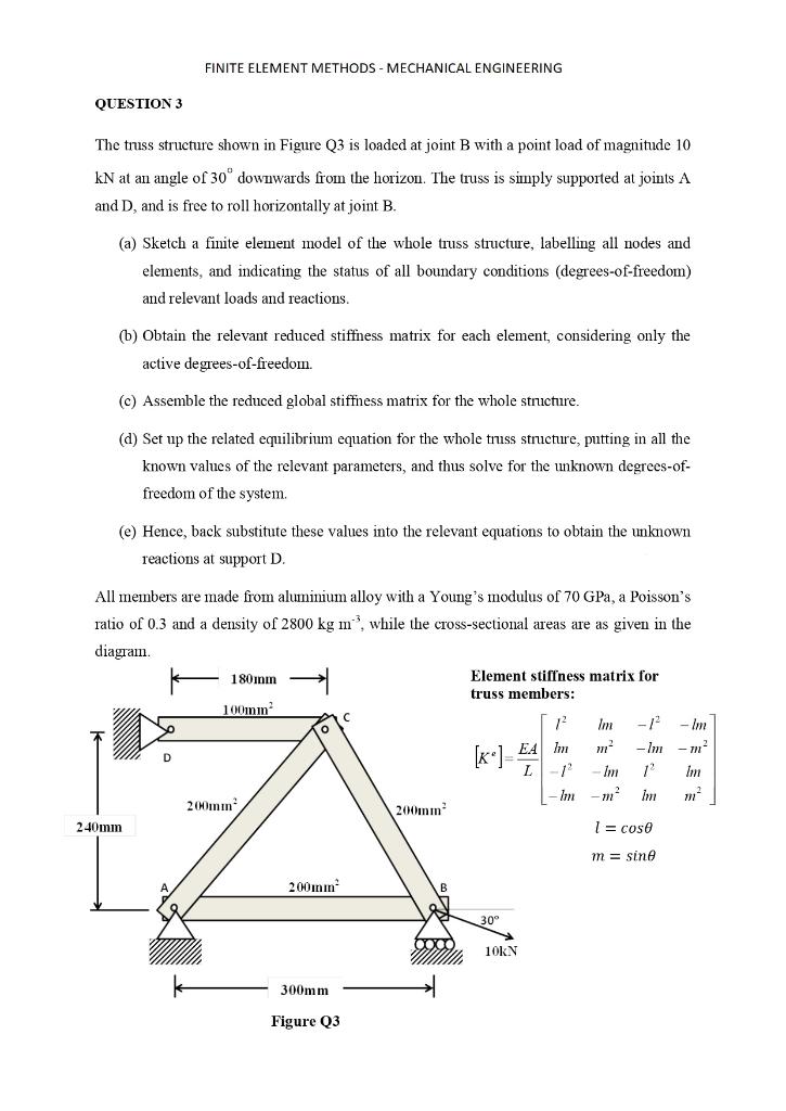 Solved FINITE ELEMENT METHODS - MECHANICAL ENGINEERING | Chegg.com