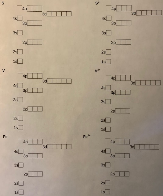 Solved S −4p S2− - 4p 3d 45 3p 4 s 3d 3 s 3s 2p 2p 2 s 2s | Chegg.com