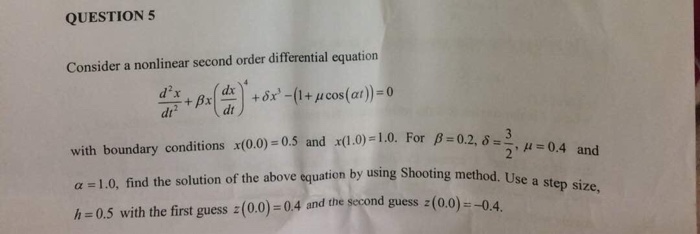 Solved Consider a nonlinear second order differential | Chegg.com