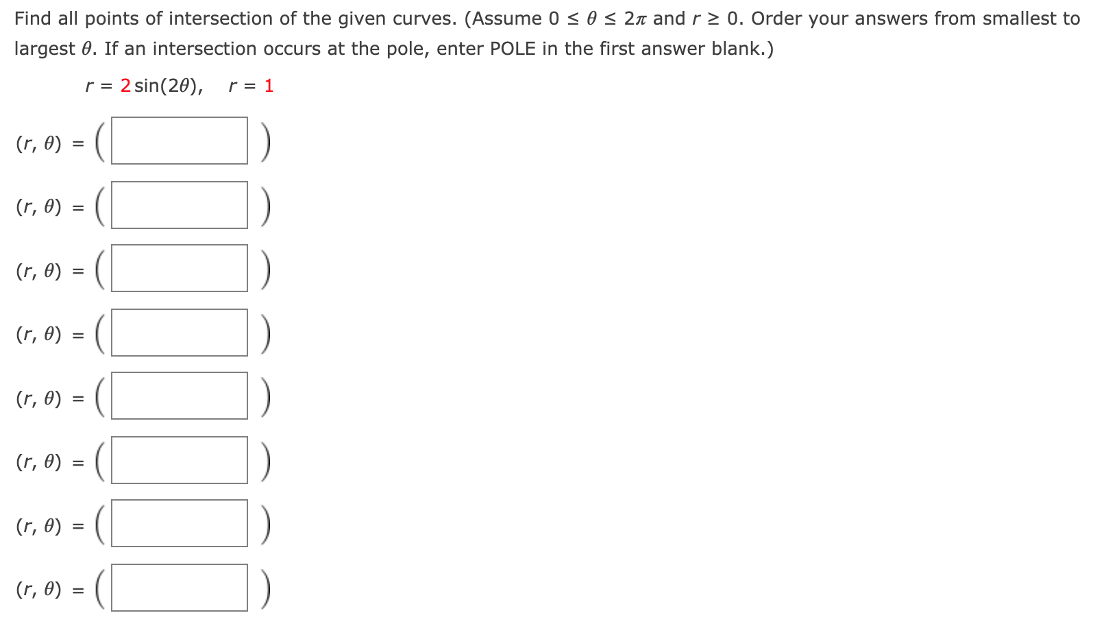Solved Find all points of intersection of the given curves. | Chegg.com
