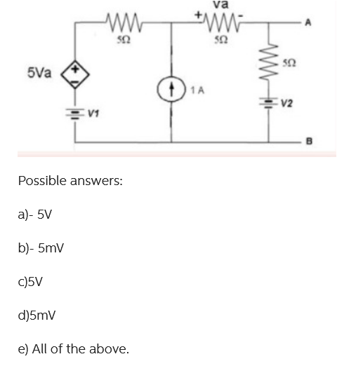 Solved Consider the circuit in the figure for a supply V1 = | Chegg.com