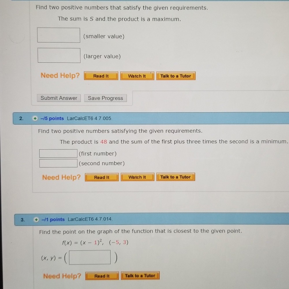 Solved Find two positive numbers that satisfy the given | Chegg.com