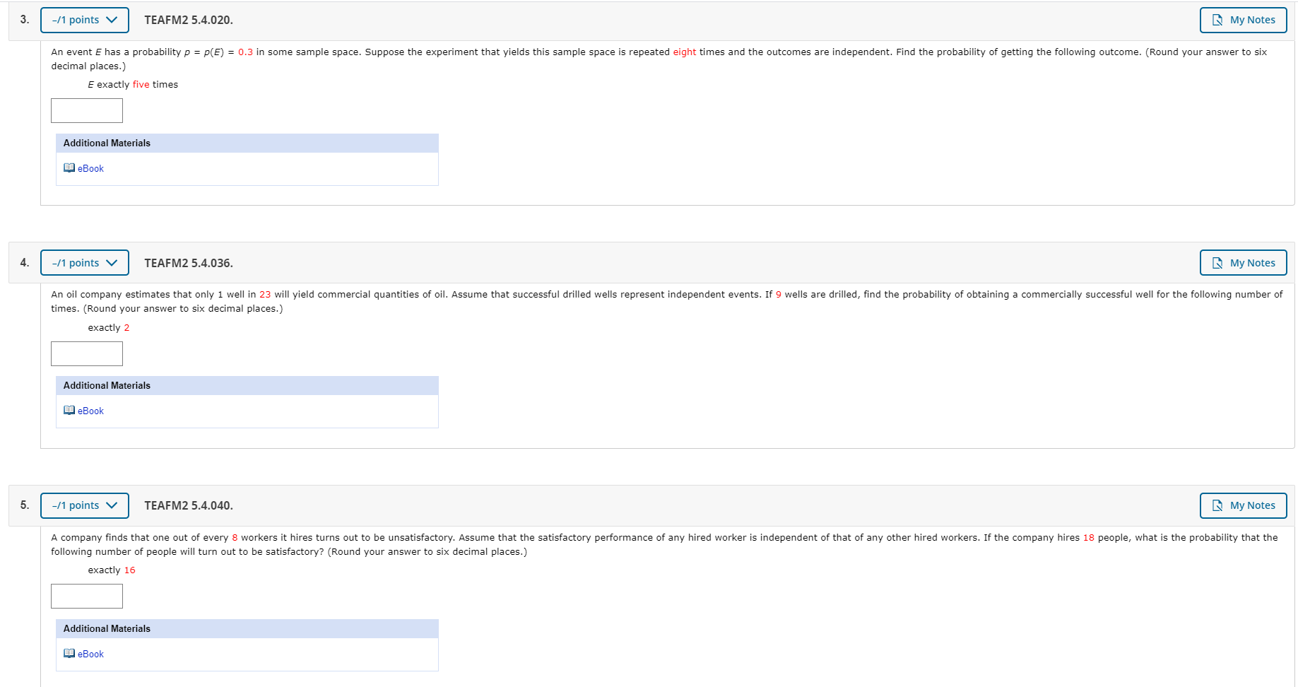 Solved 3. -/1 points V TEAFM2 5.4.020. My Notes An event E | Chegg.com