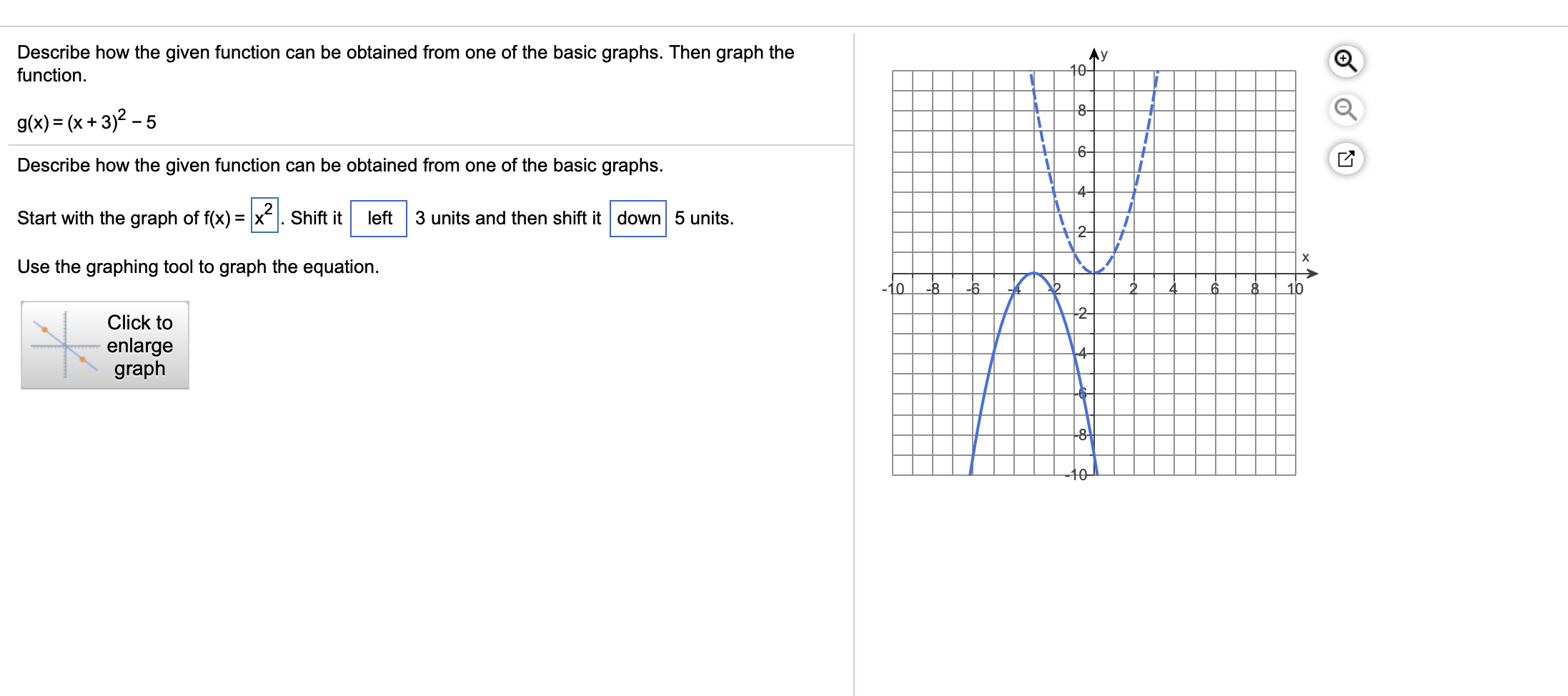 Solved Describe how the given function can be obtained from | Chegg.com