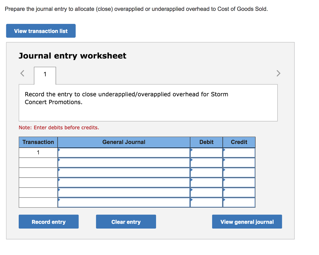 Solved Prepare the journal entry to allocate (close) | Chegg.com