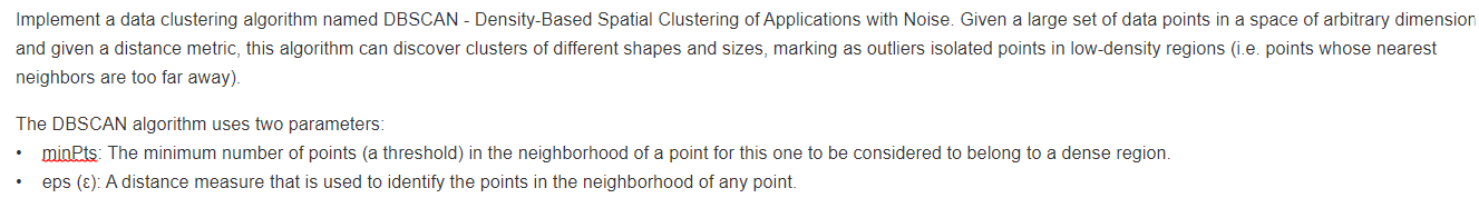 Solved Implement a data clustering algorithm named DBSCAN - | Chegg.com Solved Implement a data clustering algorithm named DBSCAN - | Chegg.com