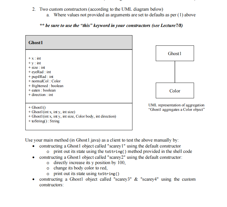 Solved Question 01 (working with constructors - | Chegg.com Solved Question 01 (working with constructors - | Chegg.com
