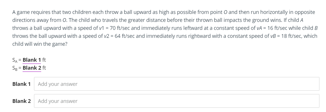 Solved A game requires that two children each throw a ball | Chegg.com