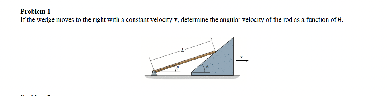 Solved Problem 1 If the wedge moves to the right with a | Chegg.com