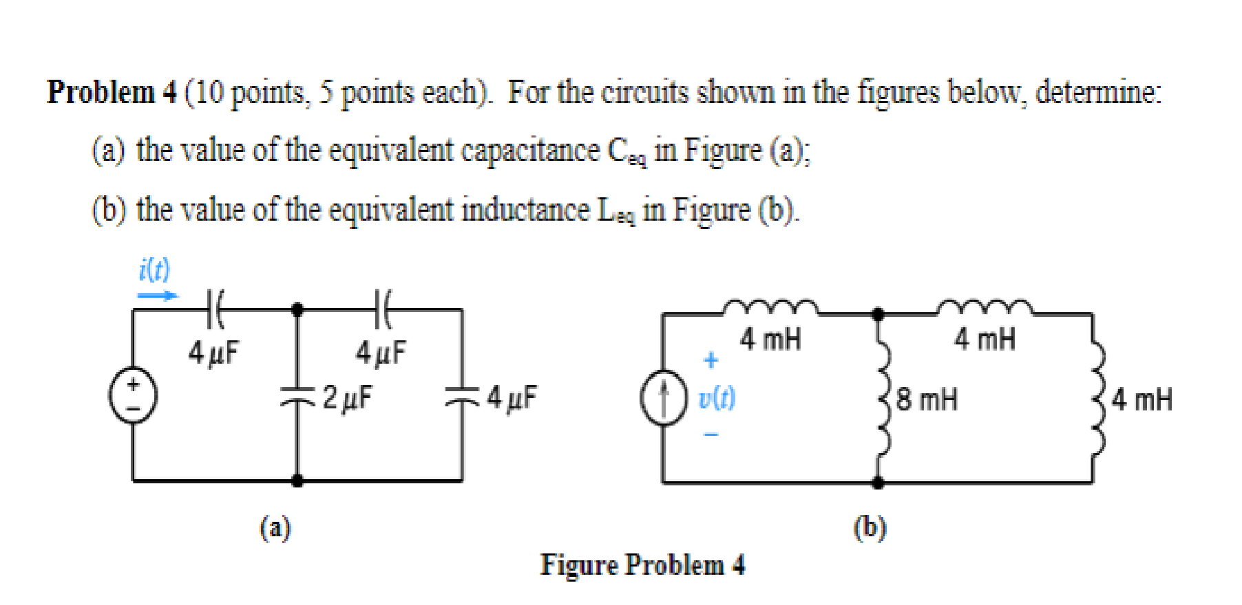 Solved Problem 4 (10 points, 5 points each). For the | Chegg.com